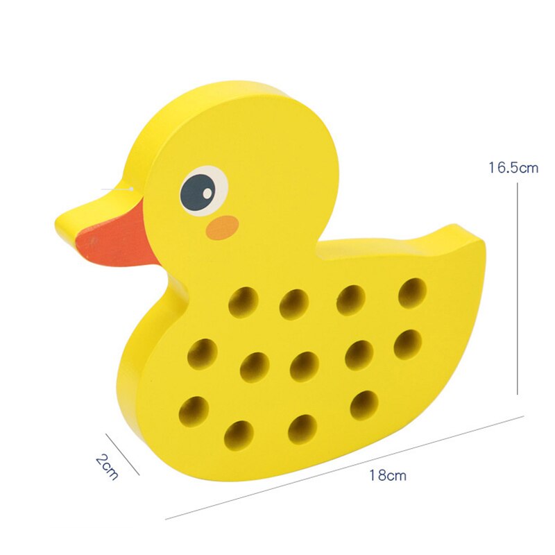 Kid's Wooden Duck And Whale Threading Toys Par... – Grandado