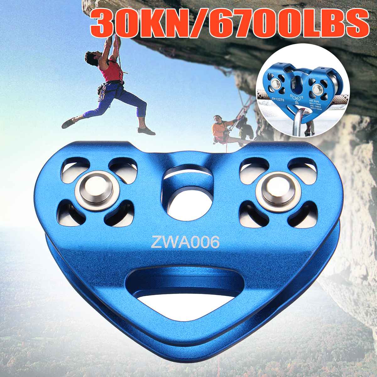 30KN Zip Line Trolley Climbing Buckle Pulley Rolle... – Grandado