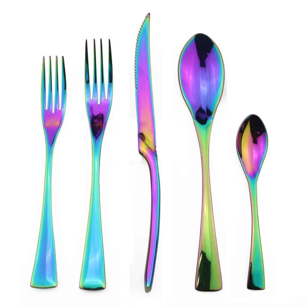 JANKNG 5-Pcs Silver Flatware Set 18/10 Stainless S... – Grandado