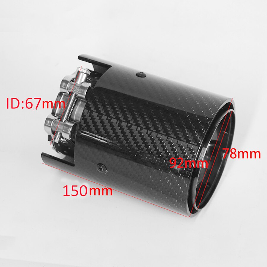 1pc 67mm indløb kulfiber udstødning hale tip lydpo... – Grandado