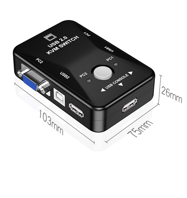 Kvm Switch Switcher 2 Poort Vga Svga Usb Kabel Vga... – Vicedeal