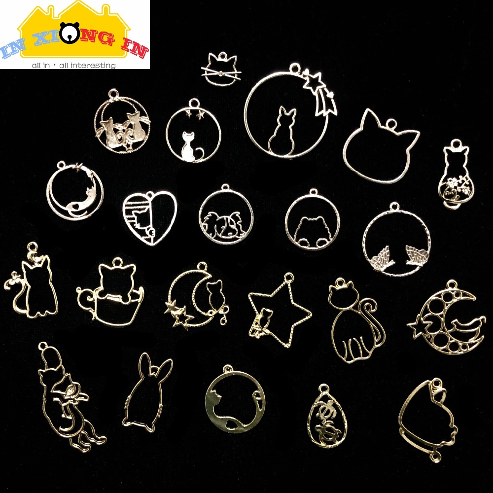 5pcs Kawaii Cats Animal Open Bezels DIY Resin Char... – Grandado