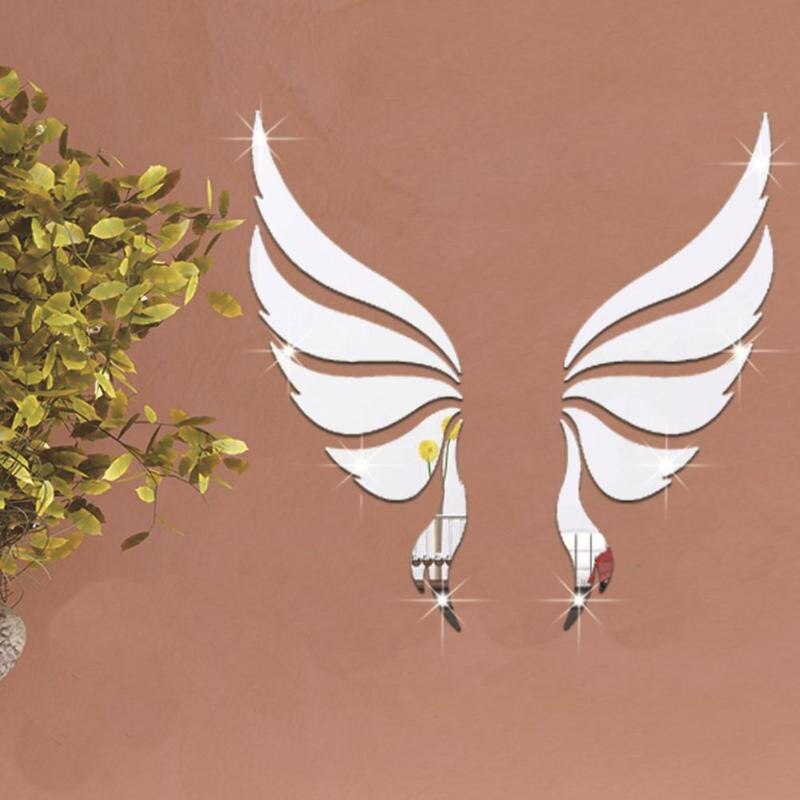 3D Angel Wings Mirror Stickers DIY Self Adhesive A... – Grandado