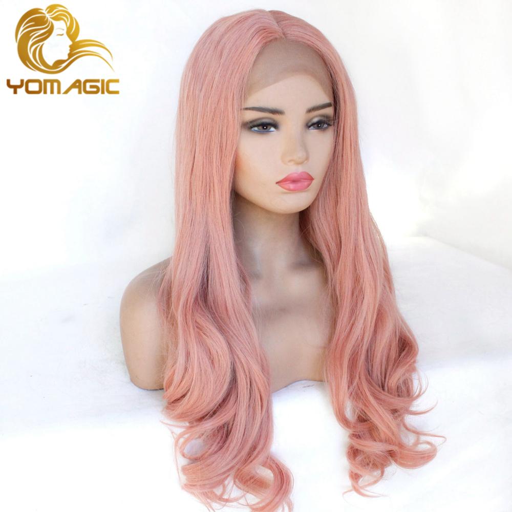 Yomagic Hair Rose Pink Synthetic Hair Wigs with Na... – Grandado