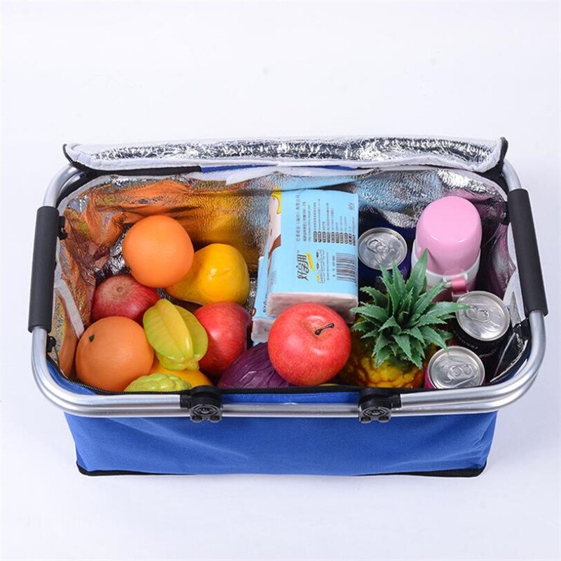 Folding Picnic Camping Basket Insulated Shopping C... – Grandado