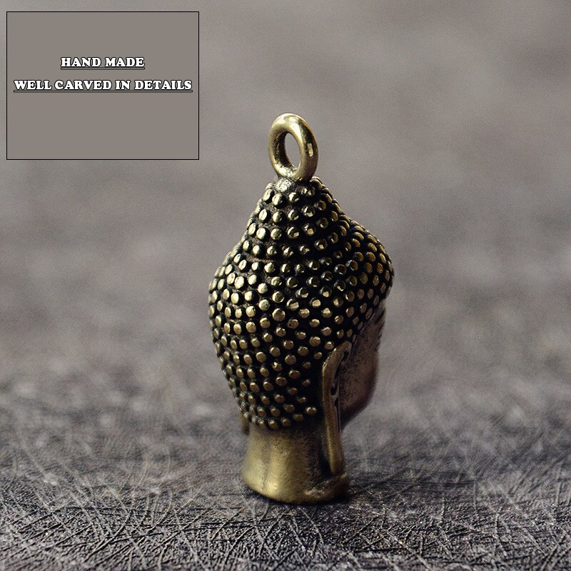 Mini Messing Vintage Boeddha Hoofd Standbeeld Draa... – Vicedeal