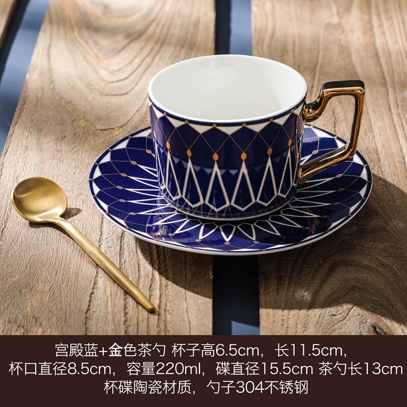 Striped Coffee Cup Bone China Luxury European Gold... – Grandado