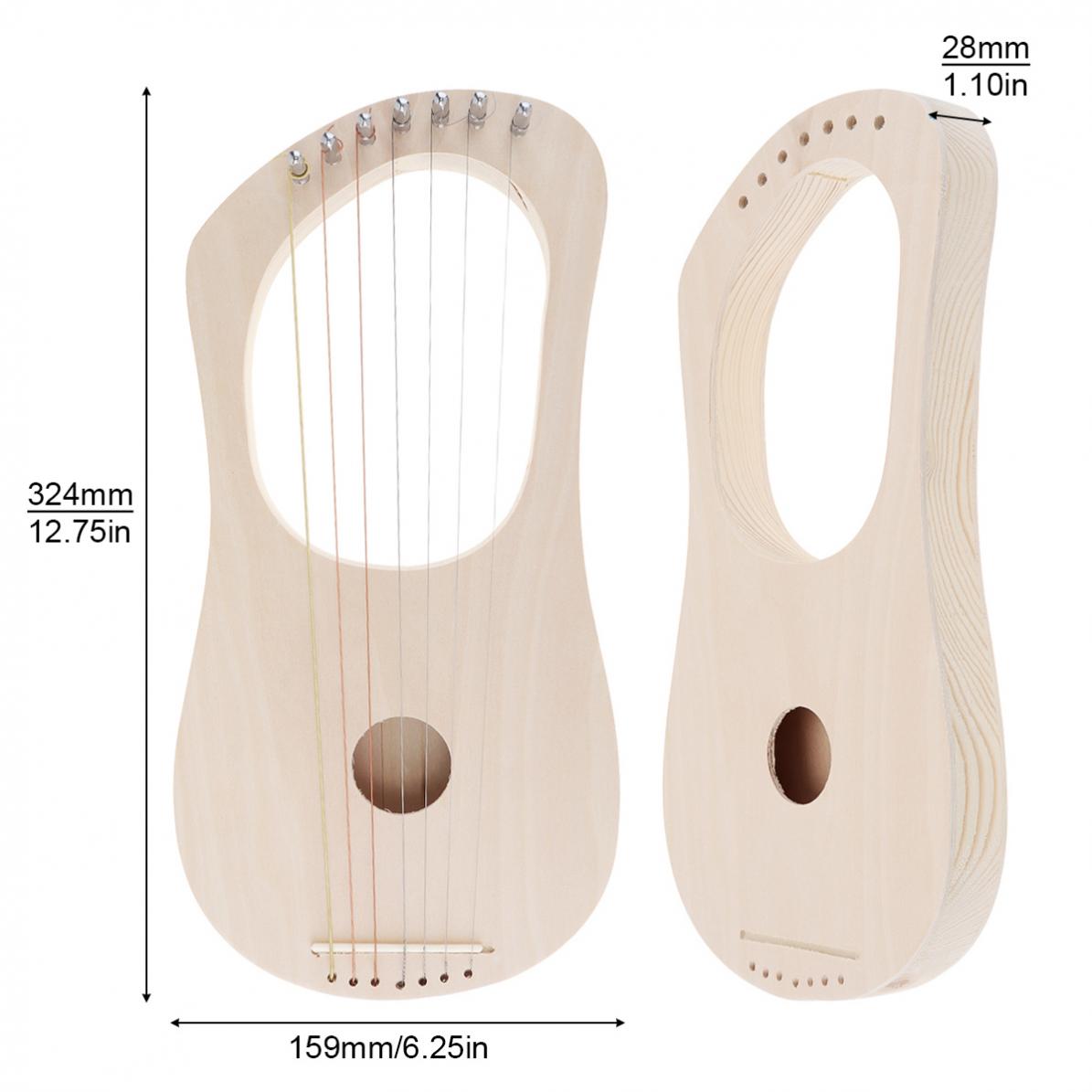 7 Strings Lyre Harp DIY Kit Solid Basswood String ... – Grandado