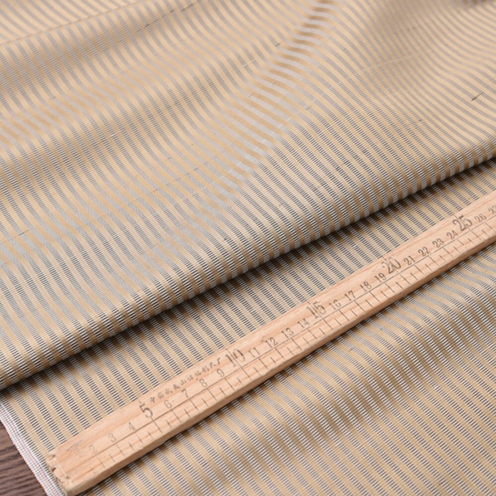 Jacquard Vertical Stripe Silk Dupioni Satin Fabric... – Vicedeal