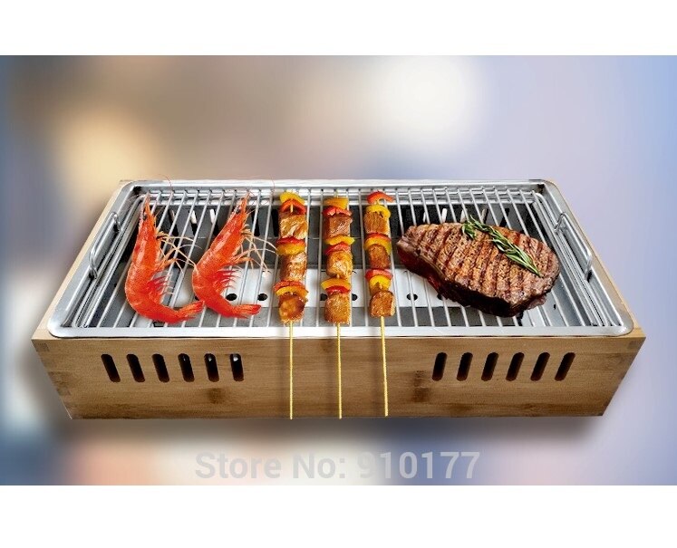 Portable bamboo box charcoal bbq grills commercial... – Vicedeal