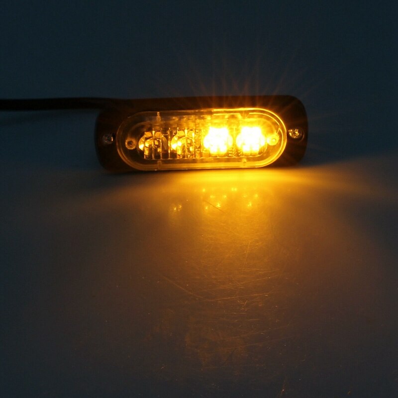4Pcs 4 Led Amber Recovery Strobe Lights 12V 24V Or... – Grandado