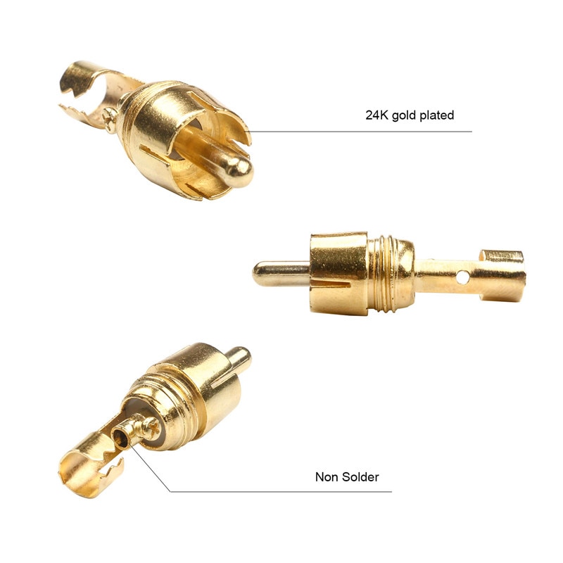 4Pcs 6.3mm RCA Banana Plug Male Self-Locking Lotus... – Vicedeal