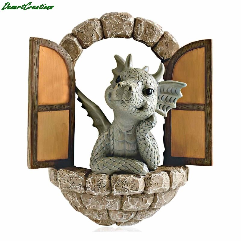 Dragon Statue Solar Garden Decoration Dragon Open ... – Grandado