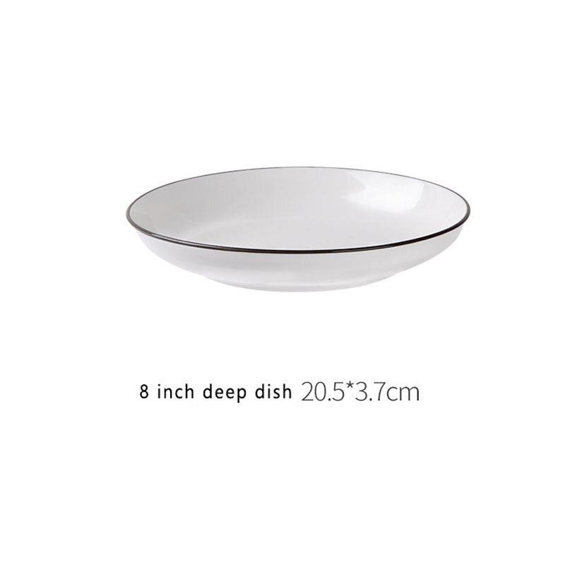 1pc White Dinner Plate Set Ceramic Kitchen Plate T... – Grandado