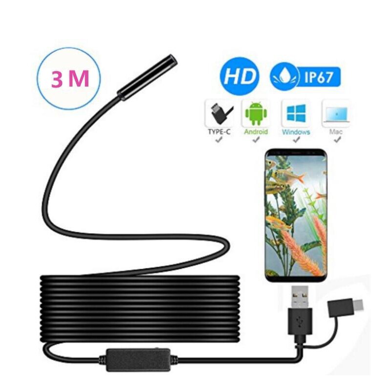 3-in-1 Hard Cable Endoscope USB Android Endoscope ... – Vicedeal