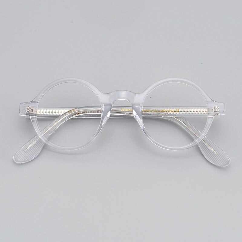 Acetate Small Round Glasses Men Vintage Transparen... – Grandado