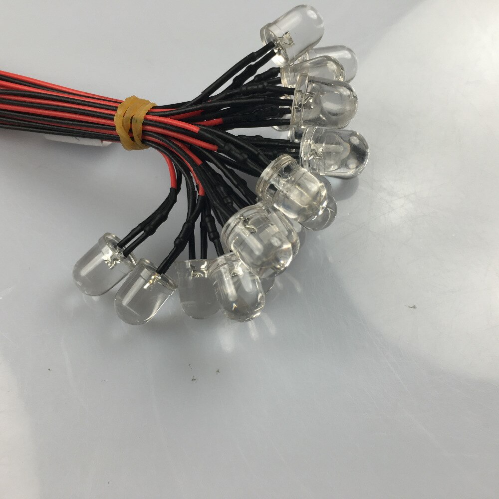 100 Pcs Pre Wired 10 Mm Led-Licht Lamp 18 Cm Voorb... – Vicedeal