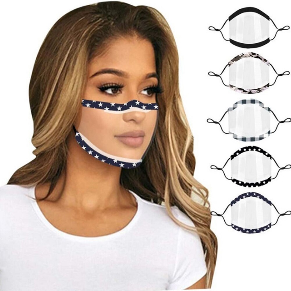 Transparent Face Mask With Sponge Edge Clear Windo... – Vicedeal