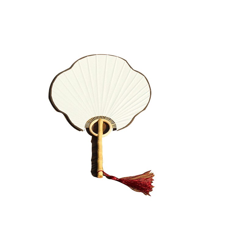Old bamboo blank paper Japanese round fan of class... – Vicedeal