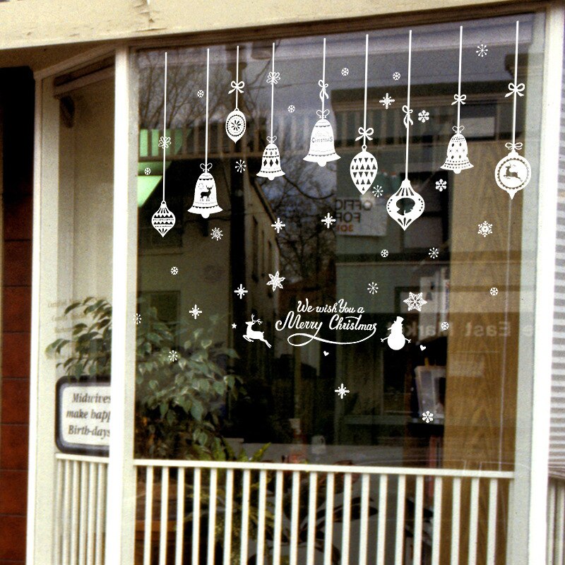 Christmas Bells Shop Window Glass Doors and Window... – Grandado