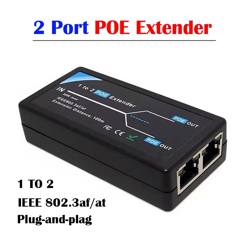 2 Port POE Extender 10/100Mbps With IEEE 802.3af S... – Vicedeal