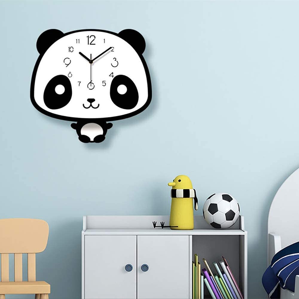 Cartoon Swing Panda Wall Clock Pendulum Wall Clock... – Grandado