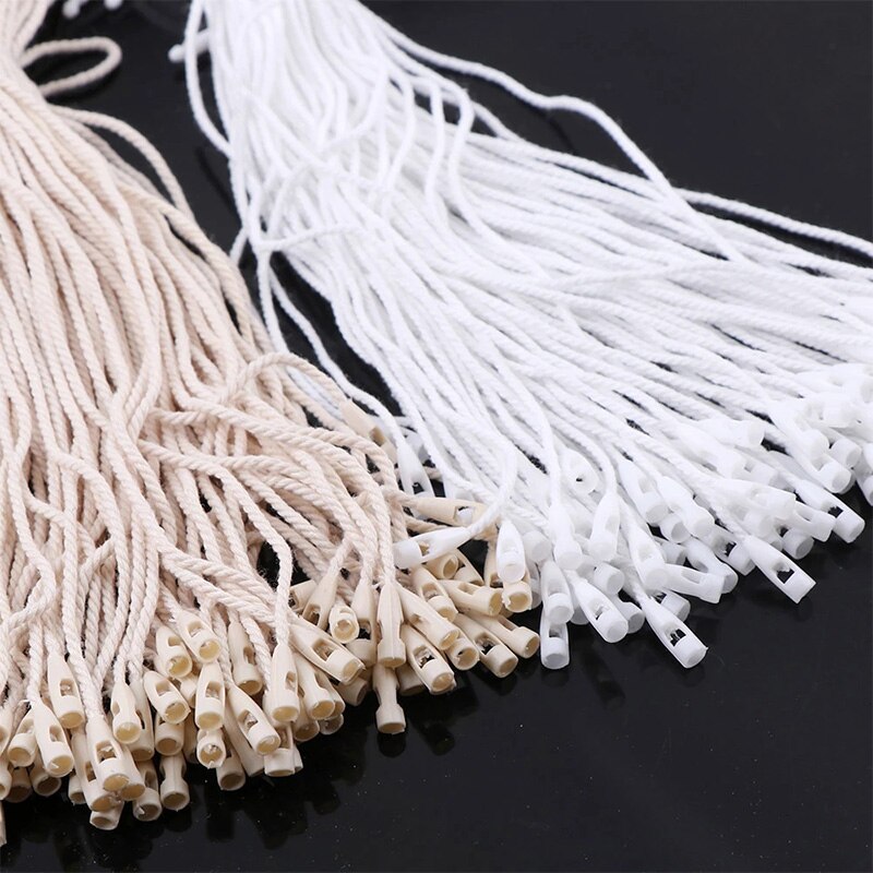 100PC Hang Tag Cotton Rope Plastic Tag White Beige... – Vicedeal