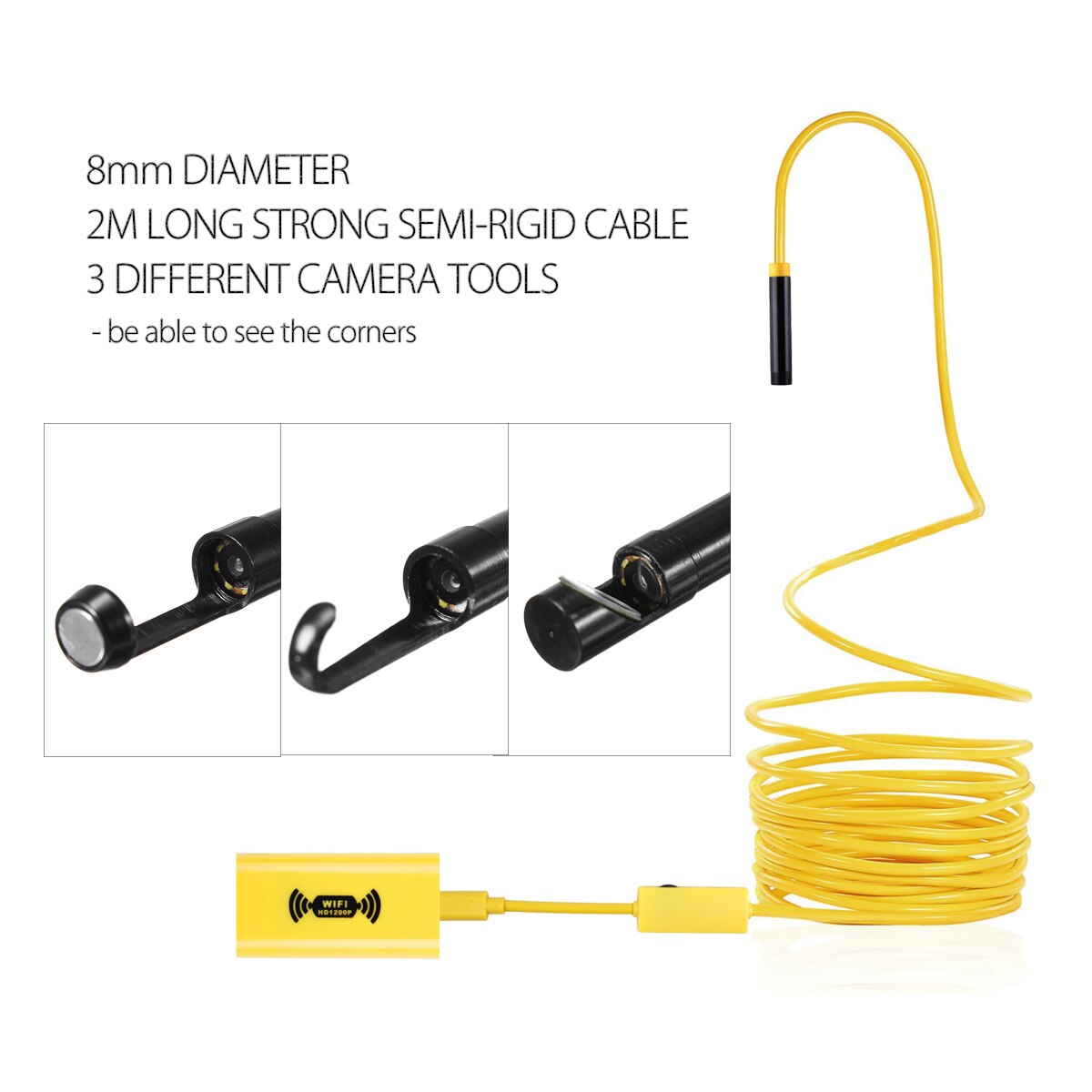 2/5/10M Wifi Endoscoop Camera Hd 1200P Mini Waterd... – Grandado