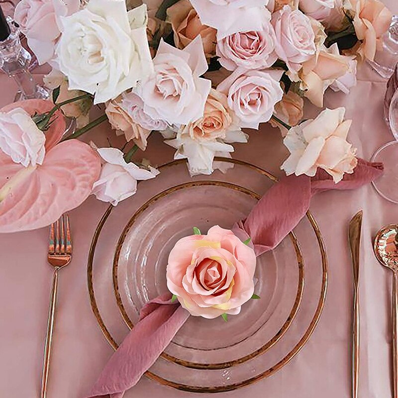 4Pcs Rose Flower Napkin Rings Crafts Vine Napkin H... – Grandado
