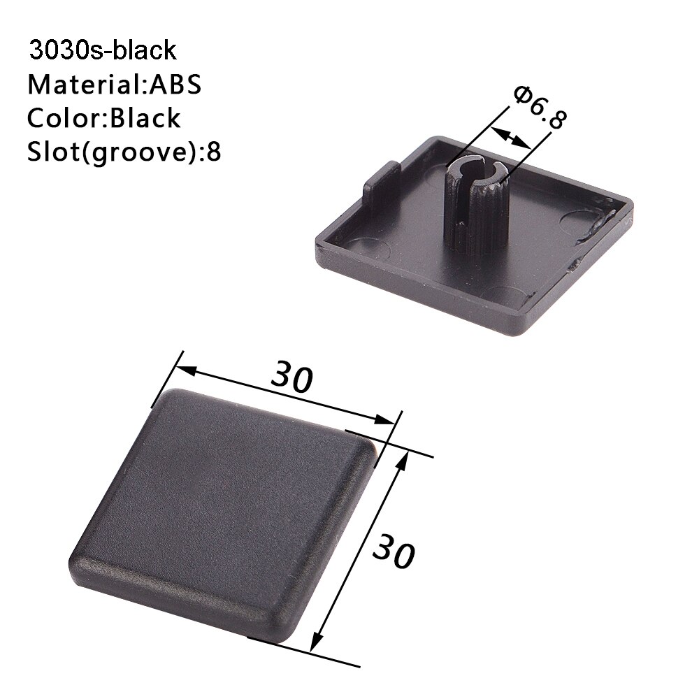 20pcs 3030 Black Plastic ABS Accessories End Cap C... – Vicedeal