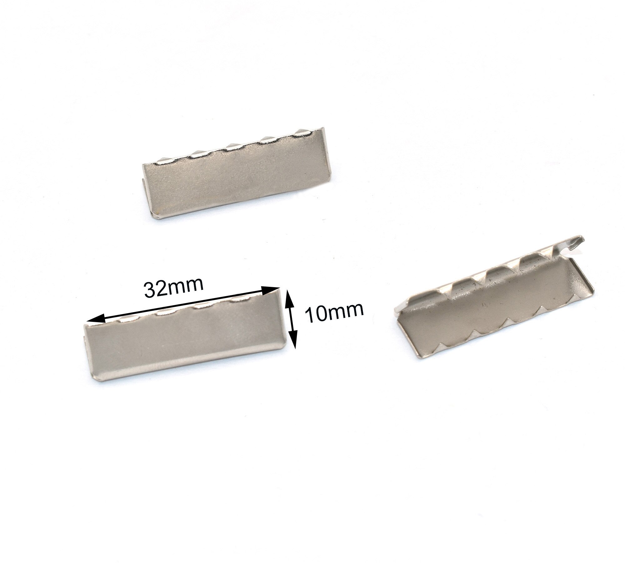 Silver Ribbon End Clamps with Loop Cord Ends Faste... – Grandado