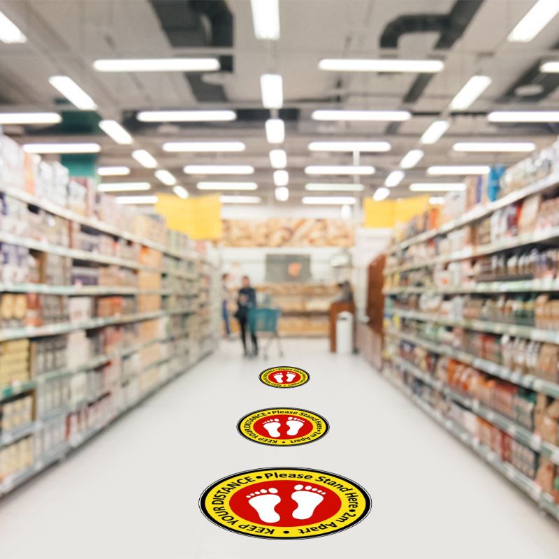 5PCS Social Distancing Shop Floor Stickers Anti Sl... – Grandado