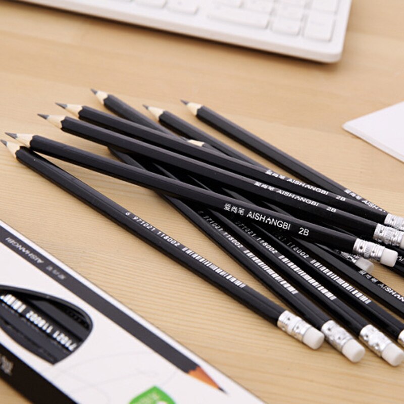 12pcs/Lot Wooden Lead Pencils 2B Pencils Stationer... – Vicedeal