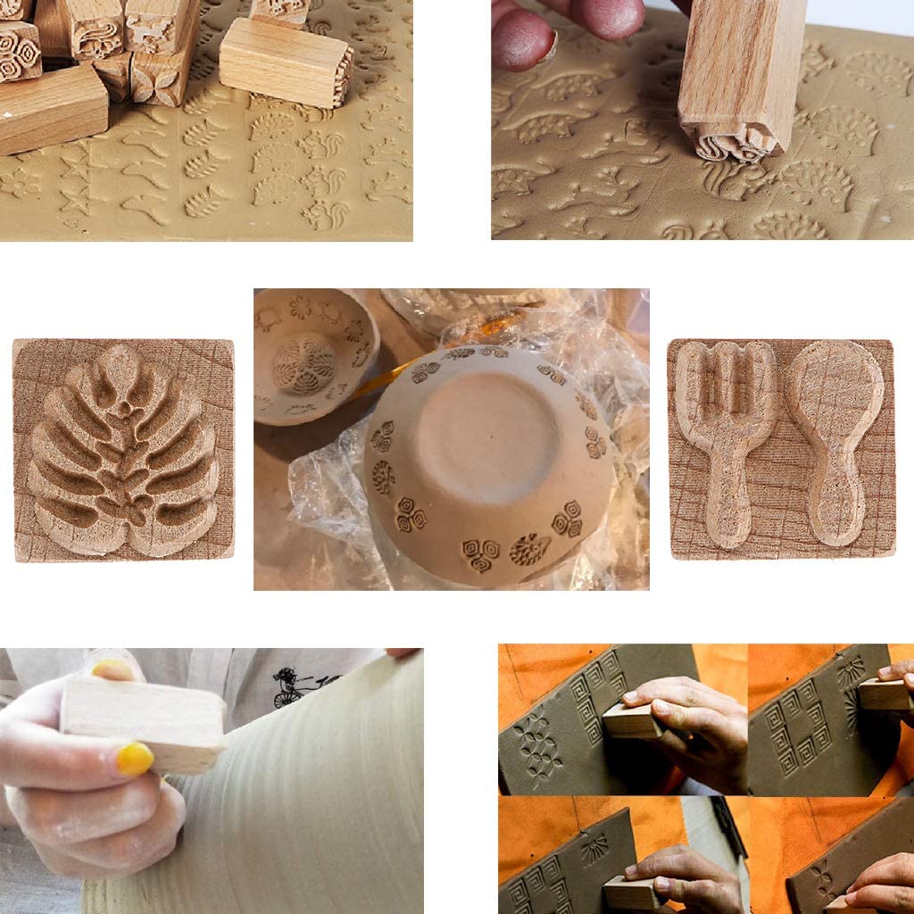 Natural Wooden DIY Clay Tools Stamps Modeling Patt... – Vicedeal