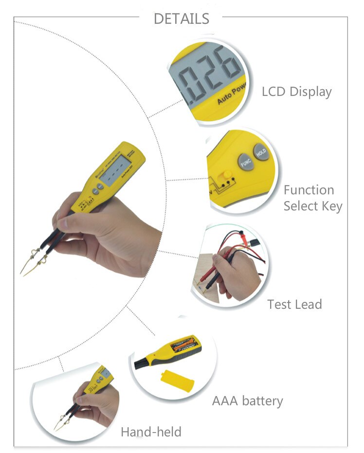 HP-990B SMD Smart tweezers Resistor Capacitor Diag... – Grandado