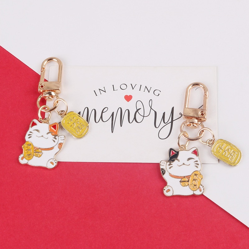 Lucky Cat Key Chain Couple Decoration Keychain Sch... – Vicedeal