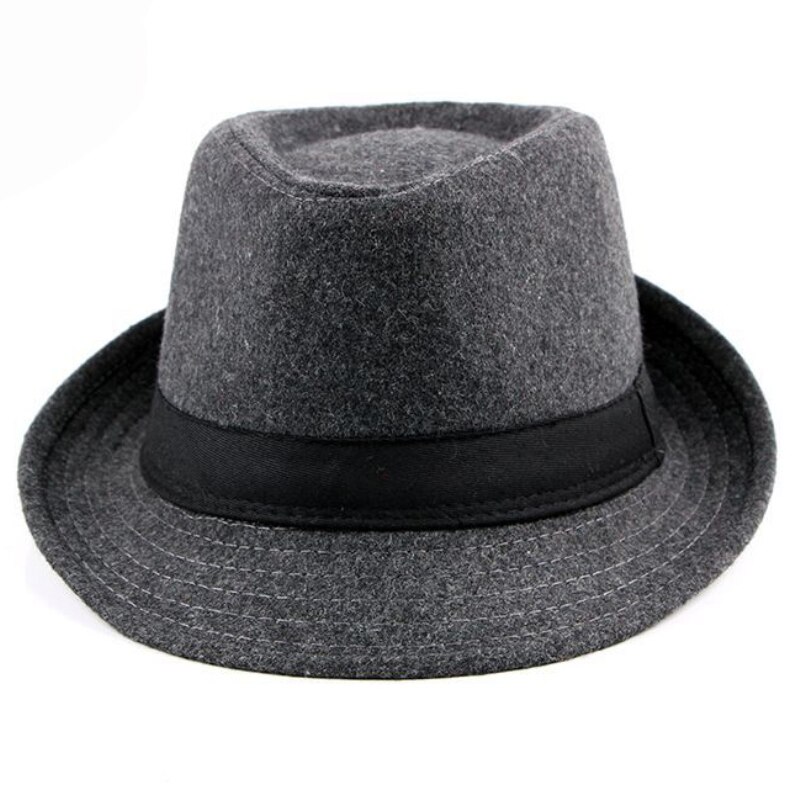 HT1519 Spring Autumn Men Women Fedoras Solid Wool ... – Grandado