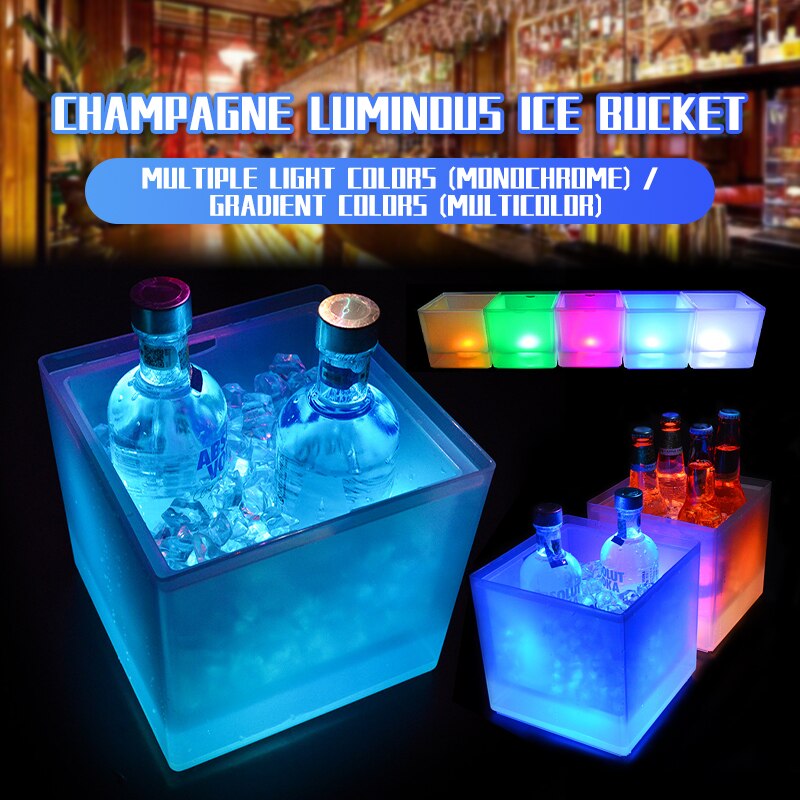 LED Ice Bucket 3.5L LED Cooler Bucket Colorful Cha... – Grandado