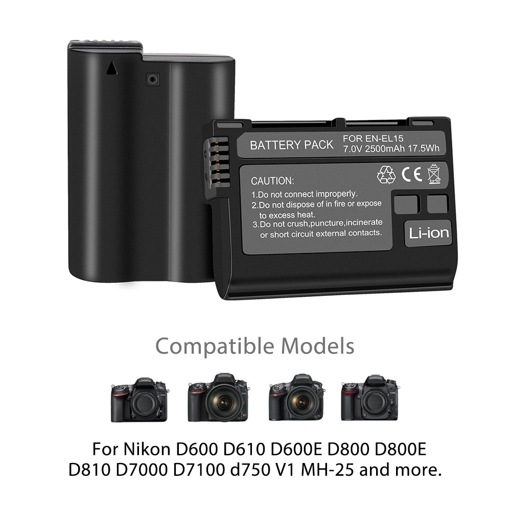 EN-EL15 EN-EL15a ENEL15 Battery for Nikon D7000 D7... – Grandado