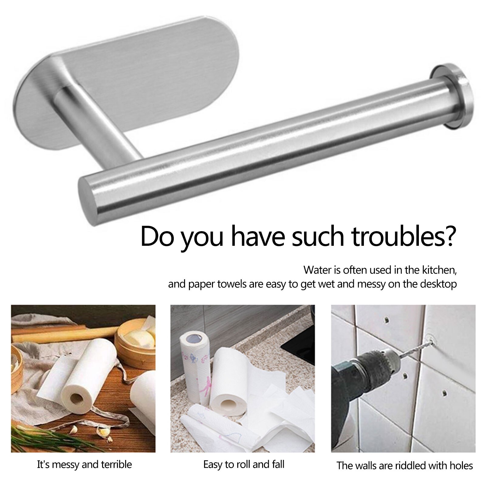 Toilet Paper Holder Self Adhesive Bathroom Tissue ... – Vicedeal