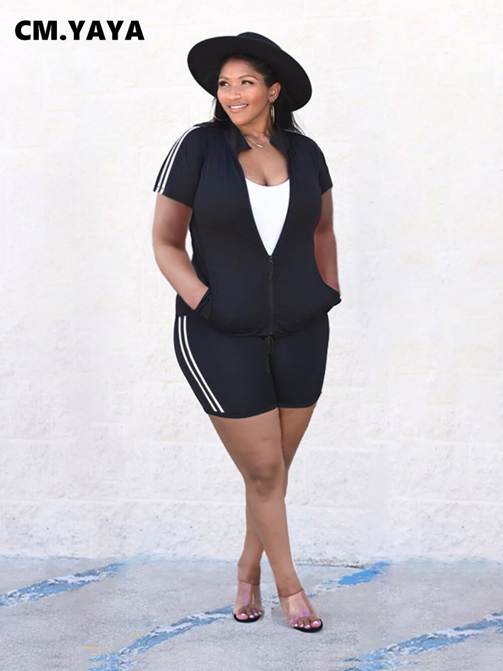 CM.YAYA Plus size Two 2 Piece Set for Women 2022 S... – Grandado