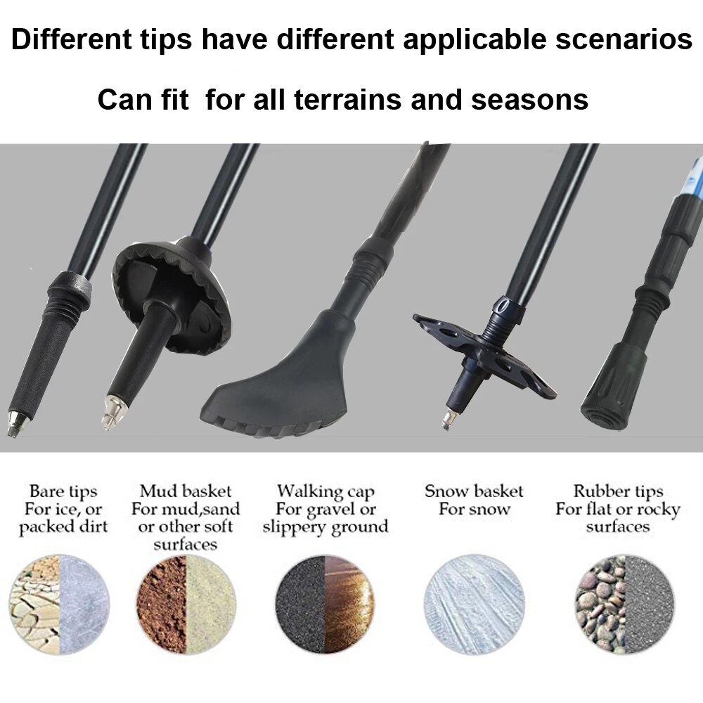 2pcs/lot Nordic Walking Sticks Camping Hiking Alum... – Vicedeal