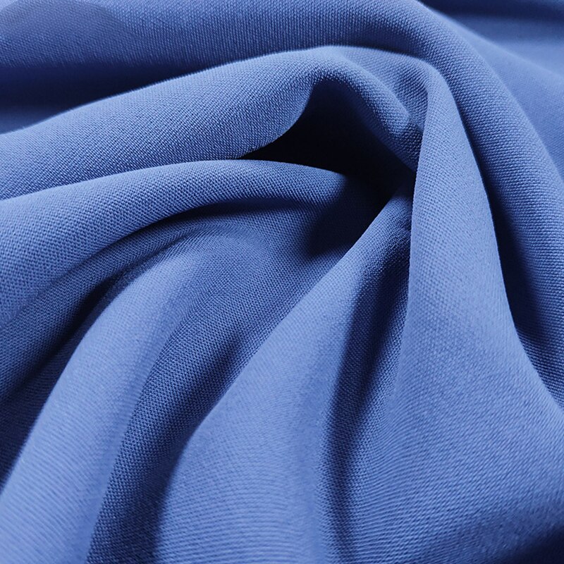 Soft Solid Blue Stretch Ice Silk Wrinkled Polyeste... – Vicedeal