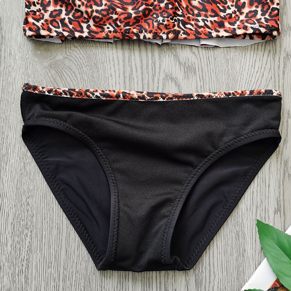 Volant Mädchen Badeanzug freundlicher Leopard Mädc... – Grandado