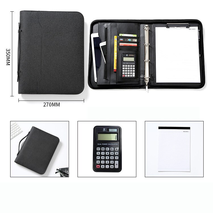 A5 PU Leather office document folder Multifunction... – Grandado