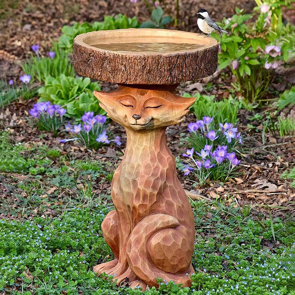 Resin Fox Rabbit Frog Birdbath Feeder Antique Bird... – Vicedeal