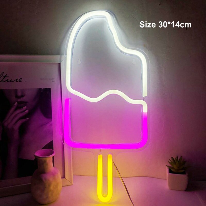USB powered LED Neon Light Sign summer Beer Ice cr... – Grandado