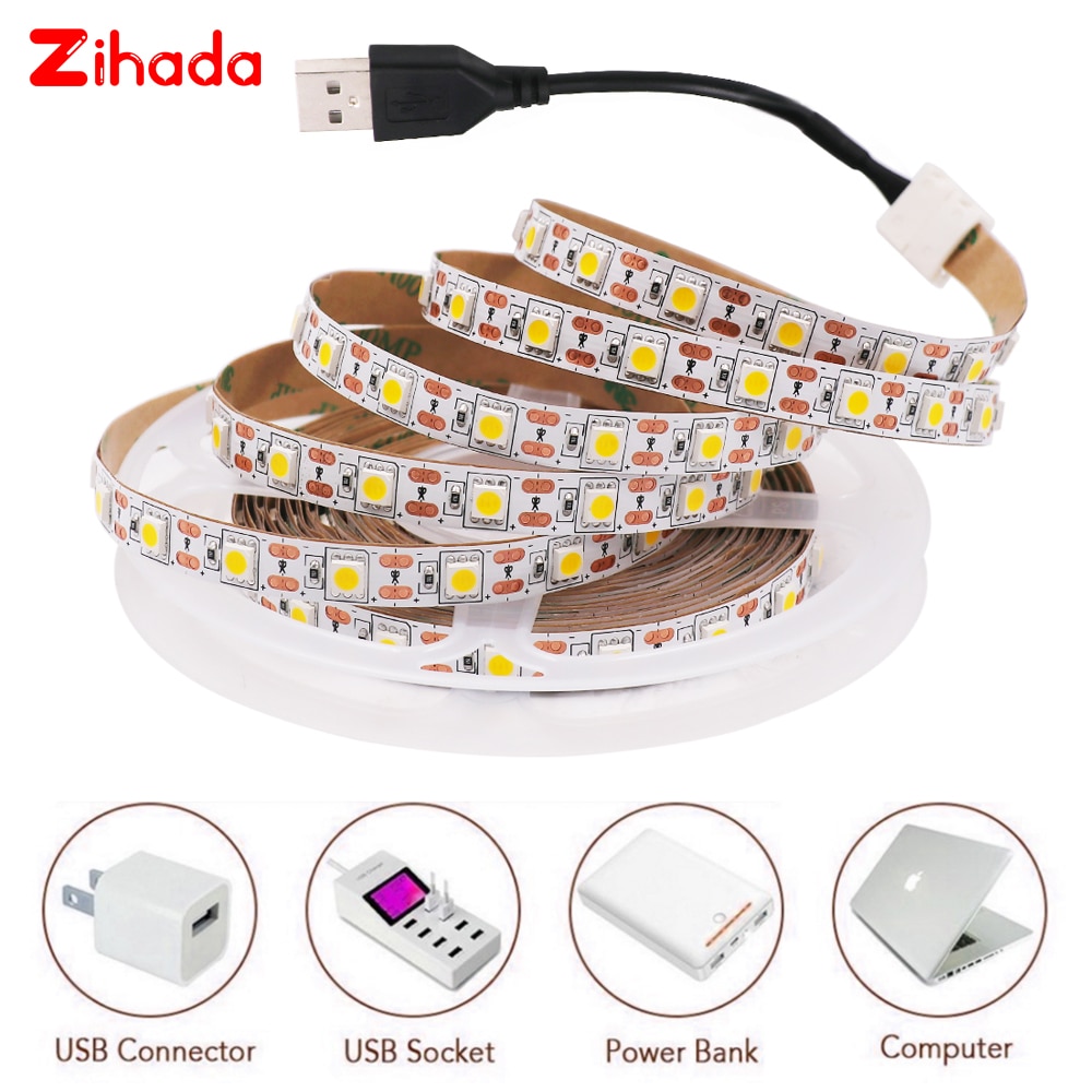 USB LED Strip 5050 5V LED Streep Lint Tape 60LED/M... – Grandado