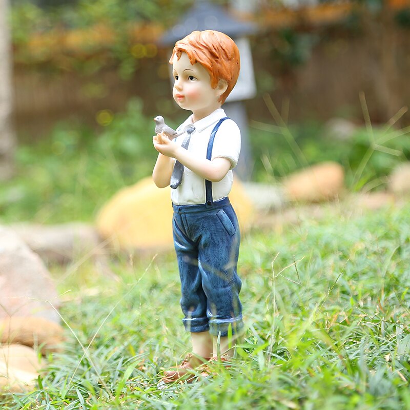 Resin Girl Sculpture Ornaments Home Outdoor Courty... – Grandado