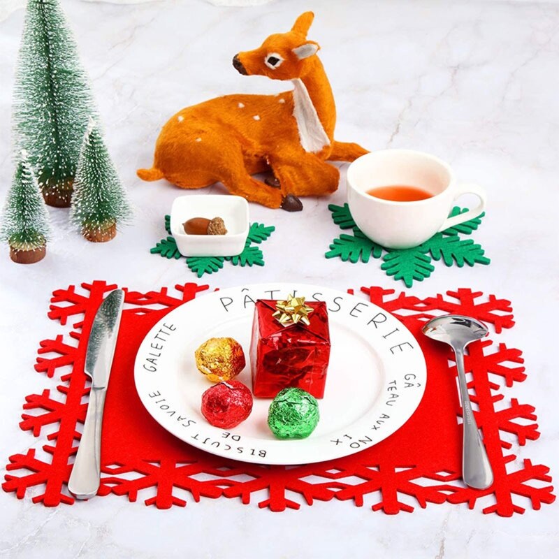 Kerst Placemat Xmas Tafel Vilt Mat Schotel Coaster... – Grandado